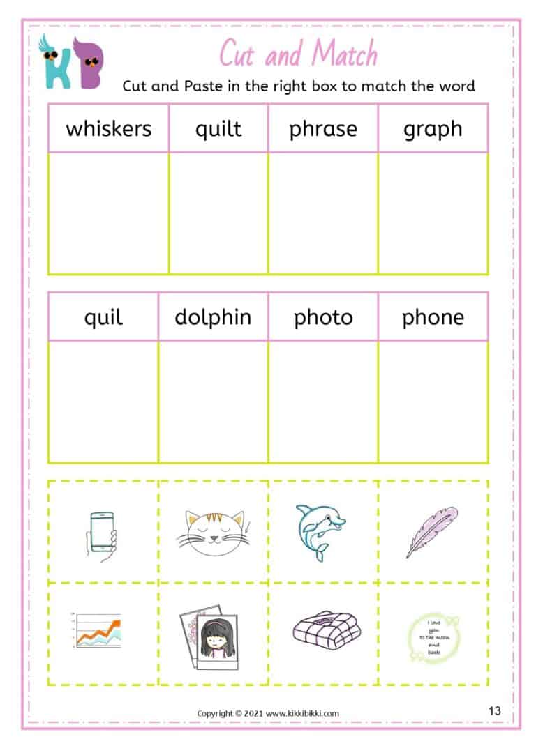 Learn to Spell wh, ph, qu Words | Free Phonics Worksheets