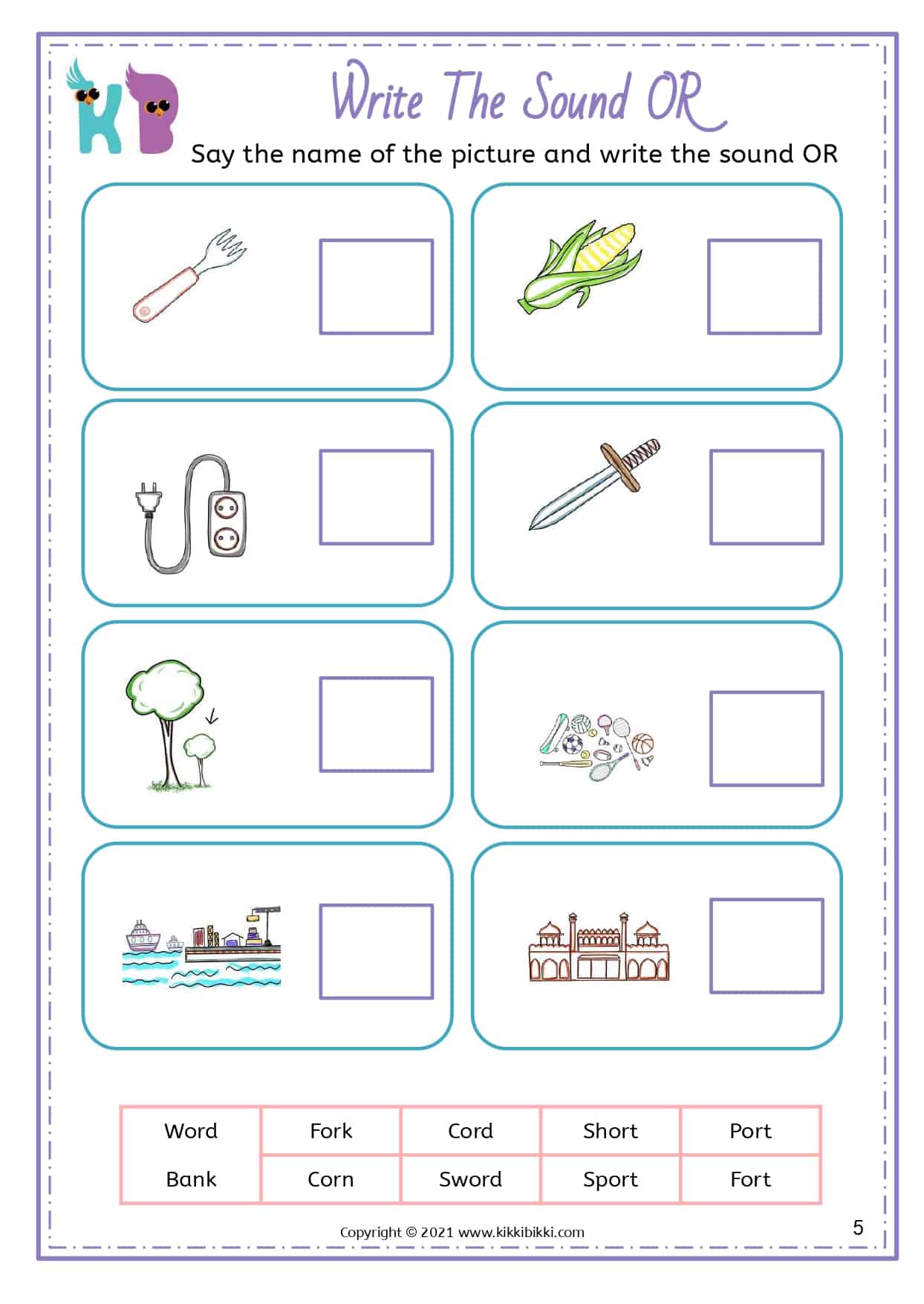 Bossy R - Kindergarten Worksheet - Free Phonics Printable