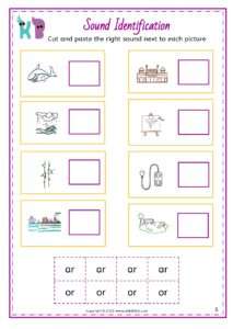 AR and OR Sound Families - Sound Identification Worksheets