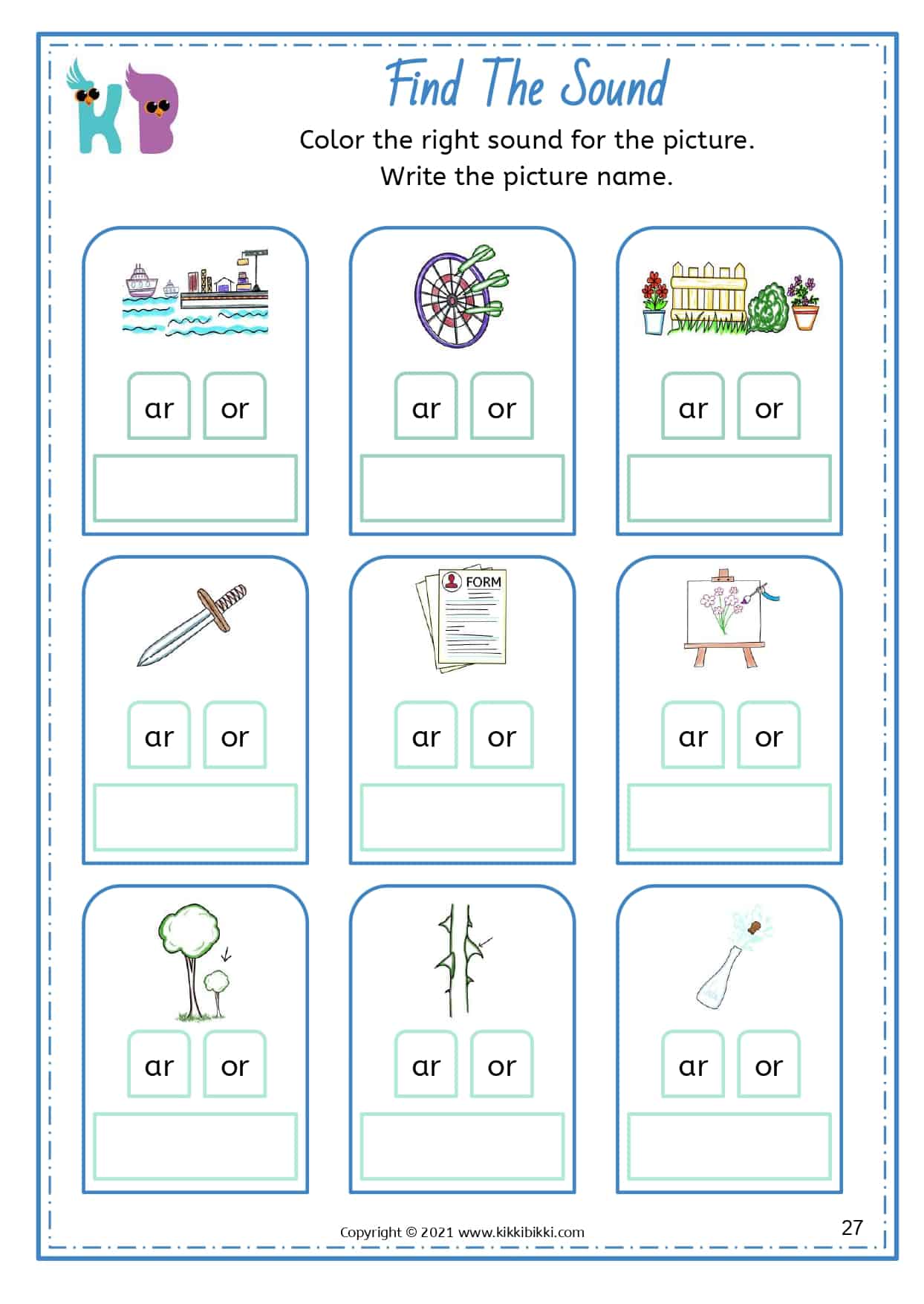 Bossy R Worksheets - FREE Printable - KikkiBikki