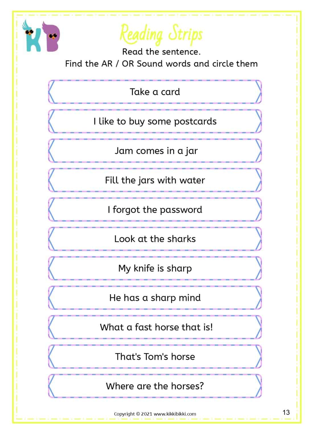 Learn to Spell Bossy R words - Kindergarten Worksheets