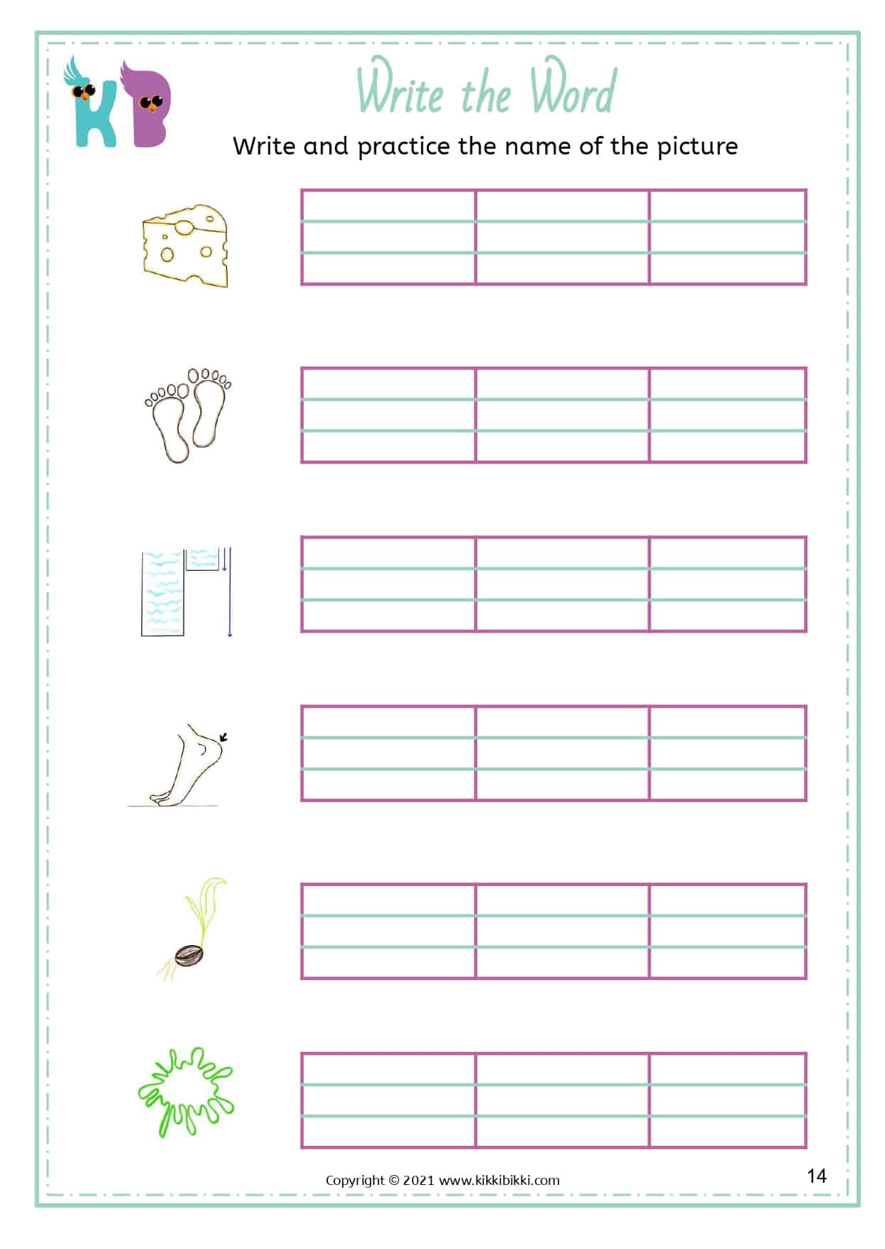 ee Words - Kindergarten Worksheet - Free Phonics Printable