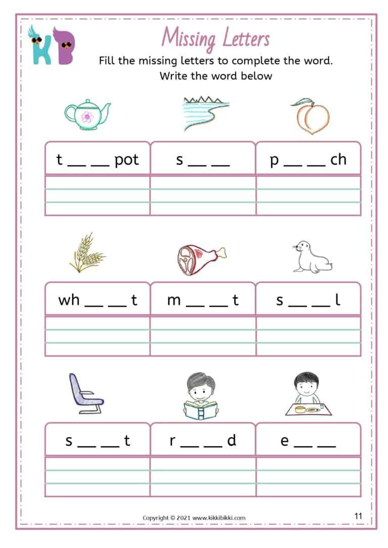 Long e Words - Kindergarten Worksheet - Free Phonics Printable