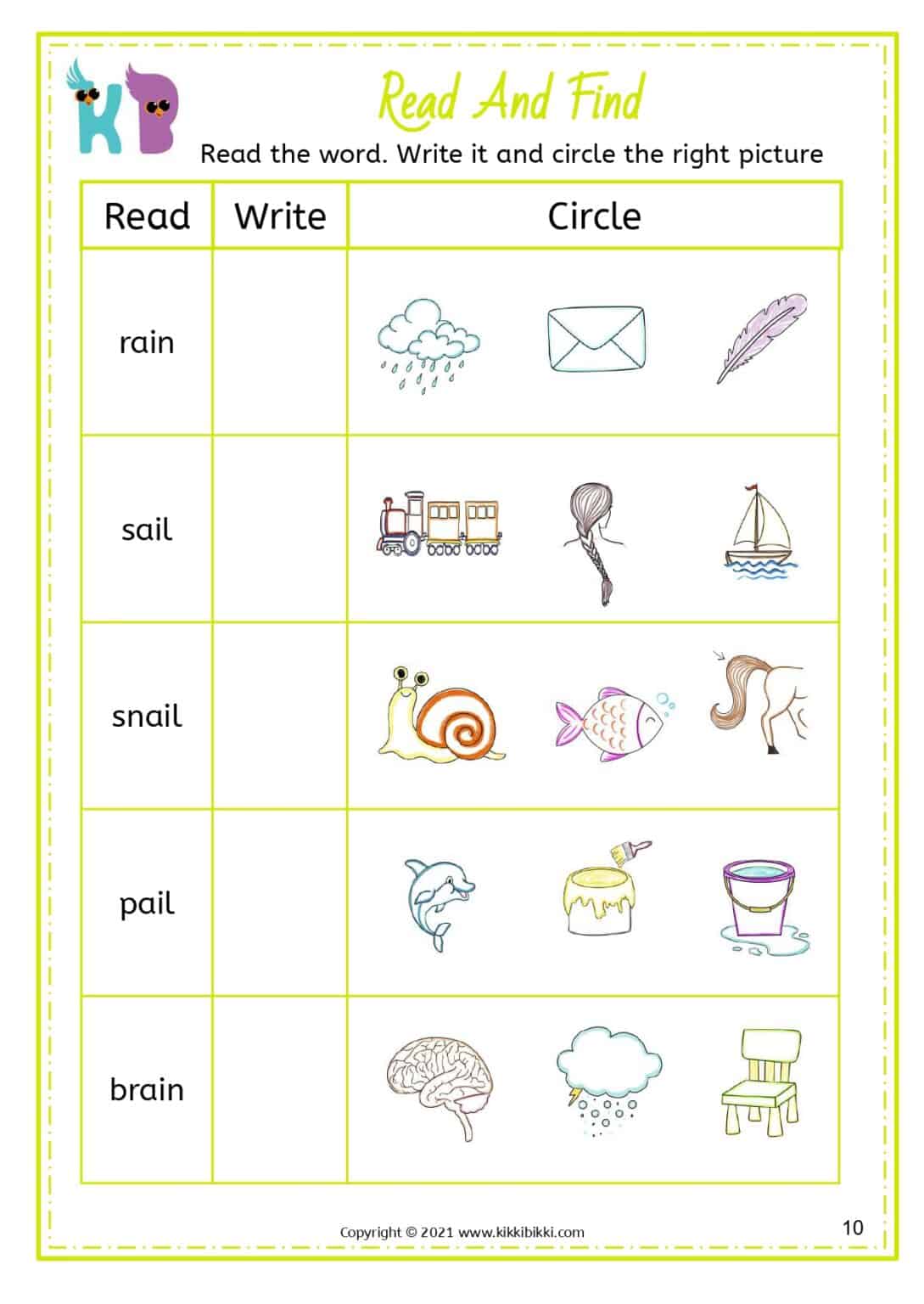 Developing 'ai' Sound Recognition Skills : FREE Printable
