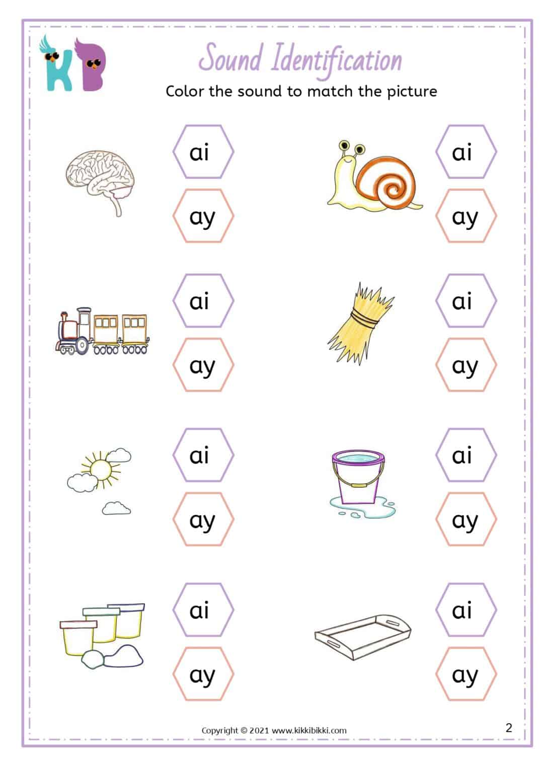 Long A Worksheets: Mastering 'ai' and 'ay' words