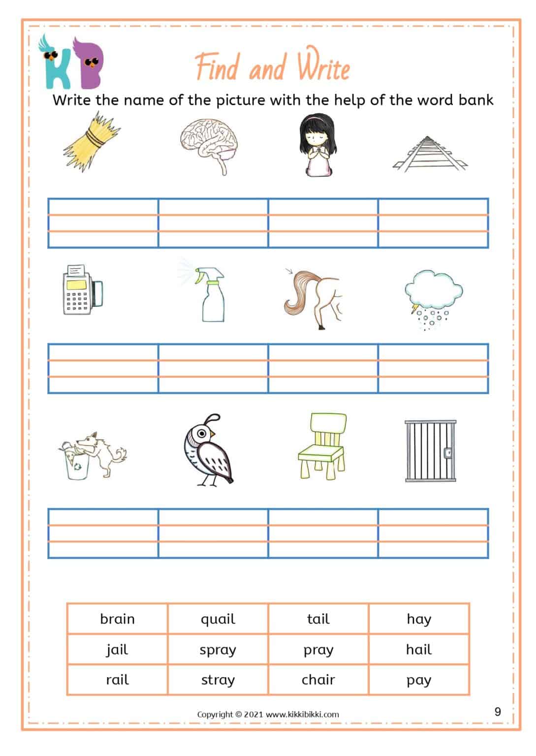 Long A Worksheets: Mastering 'ai' and 'ay' words