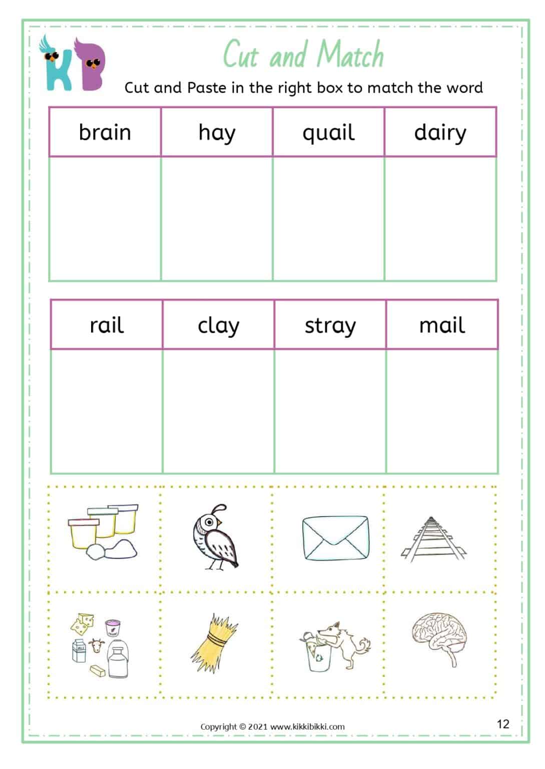 Long A Worksheets: Mastering 'ai' and 'ay' words