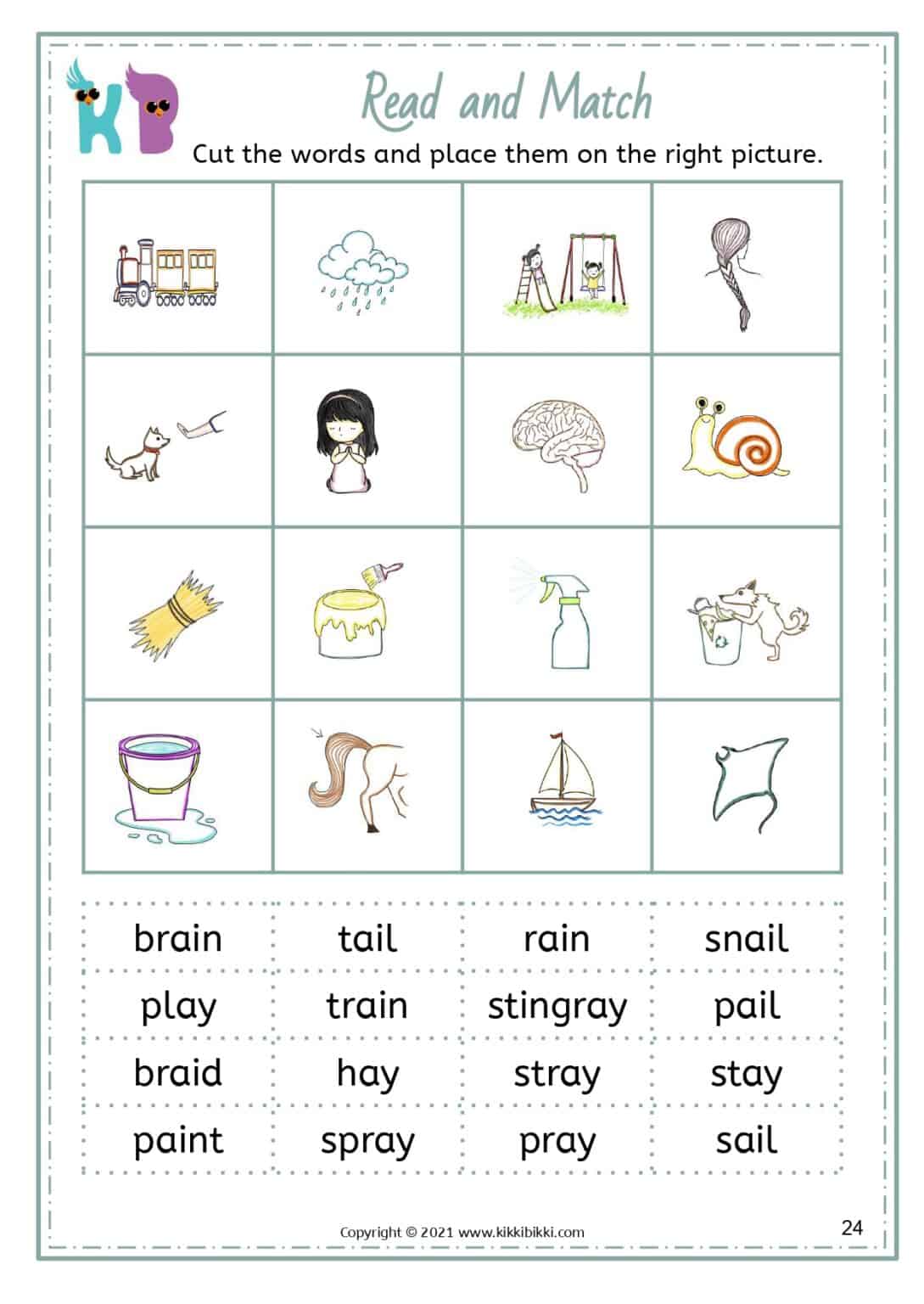 Long A Worksheets: Mastering 'ai' and 'ay' words