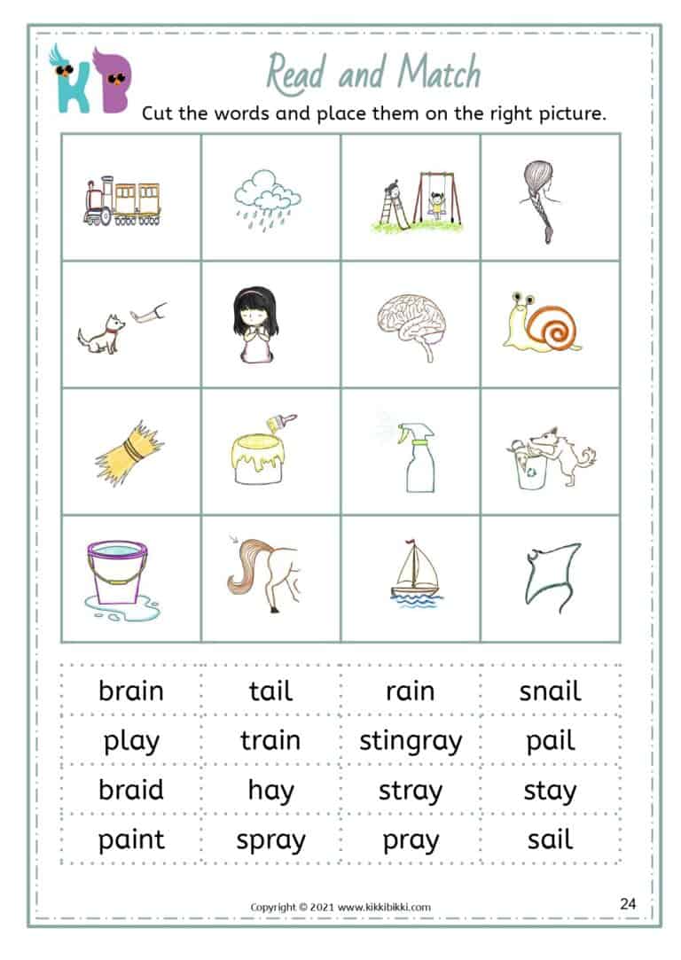 Long A Worksheets: Mastering 'ai' and 'ay' words