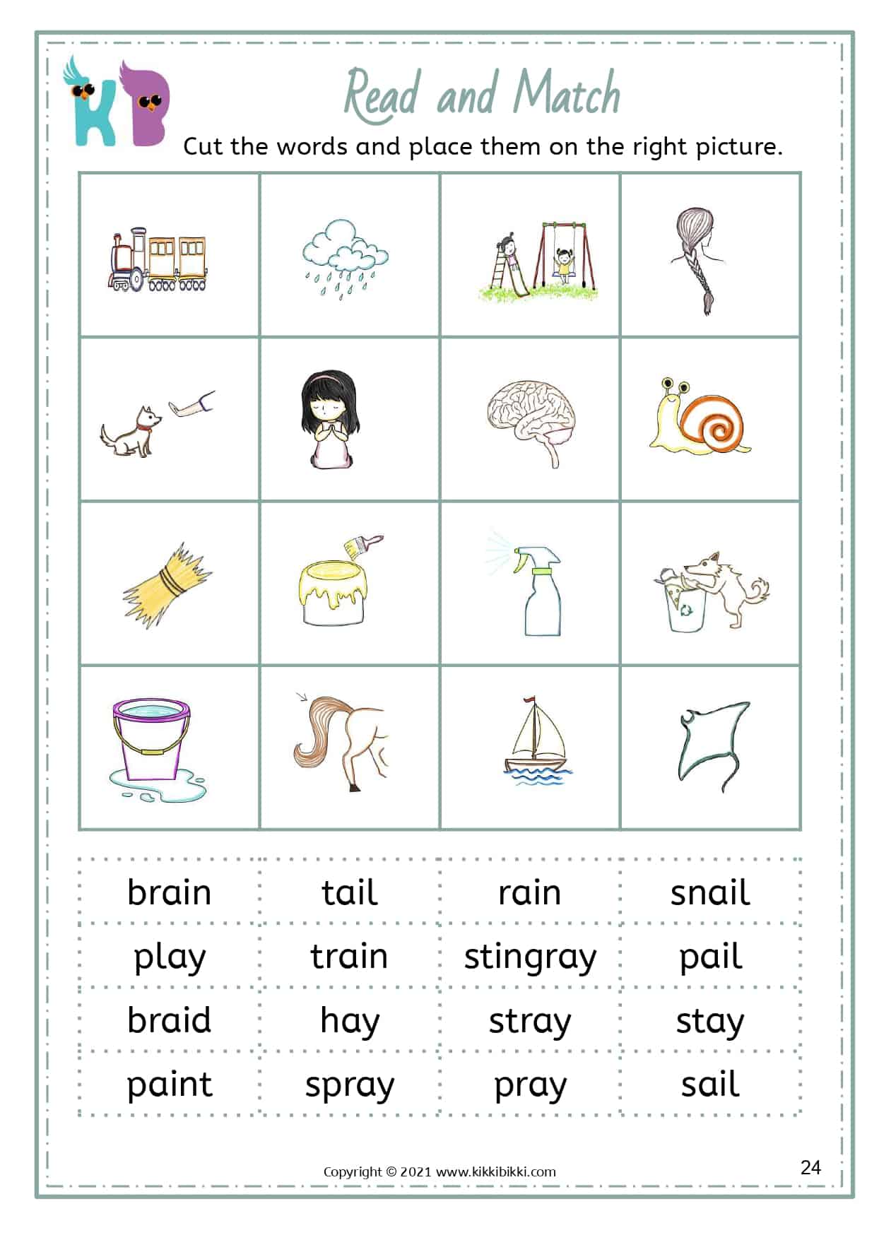 Long A Worksheets: Mastering 'ai' and 'ay' words