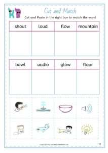 Learn to Spell ou and ow sound words | Free Phonics Worksheets