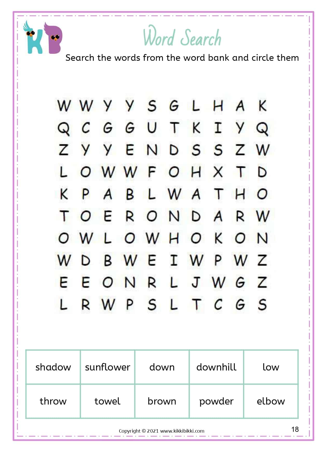 Learn to Spell ou ow Words - Kindergarten Worksheets