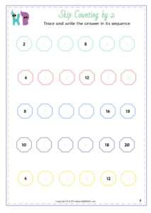Skip Counting by 2 - MATH Worksheets - KikkiBikki