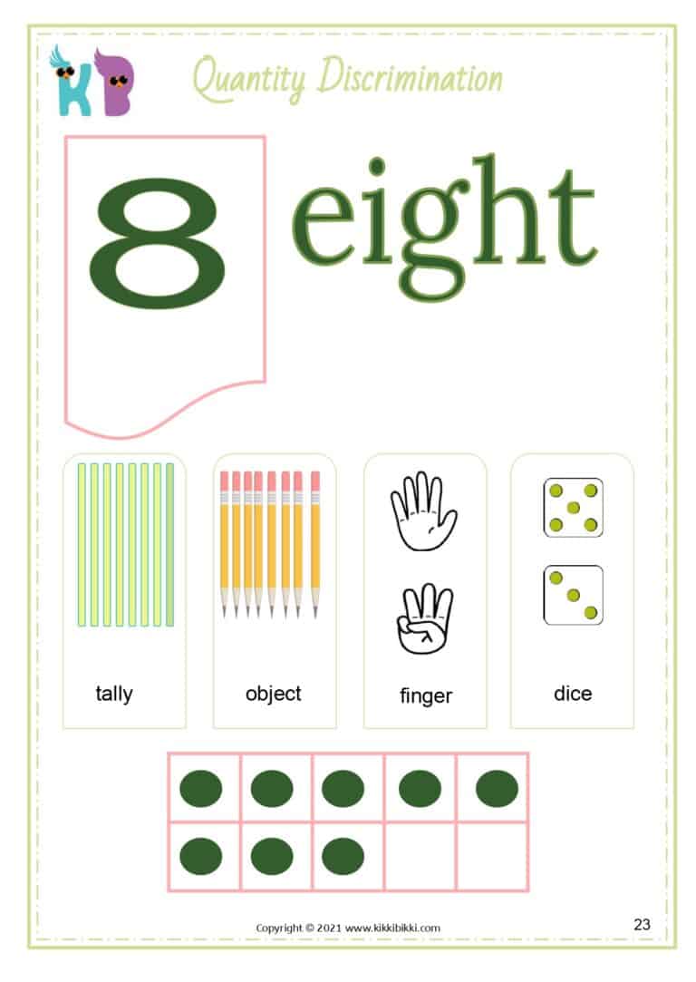 NUMBER SENSE WORKSHEETS for Numbers 1 to 10 - KikkiBikki
