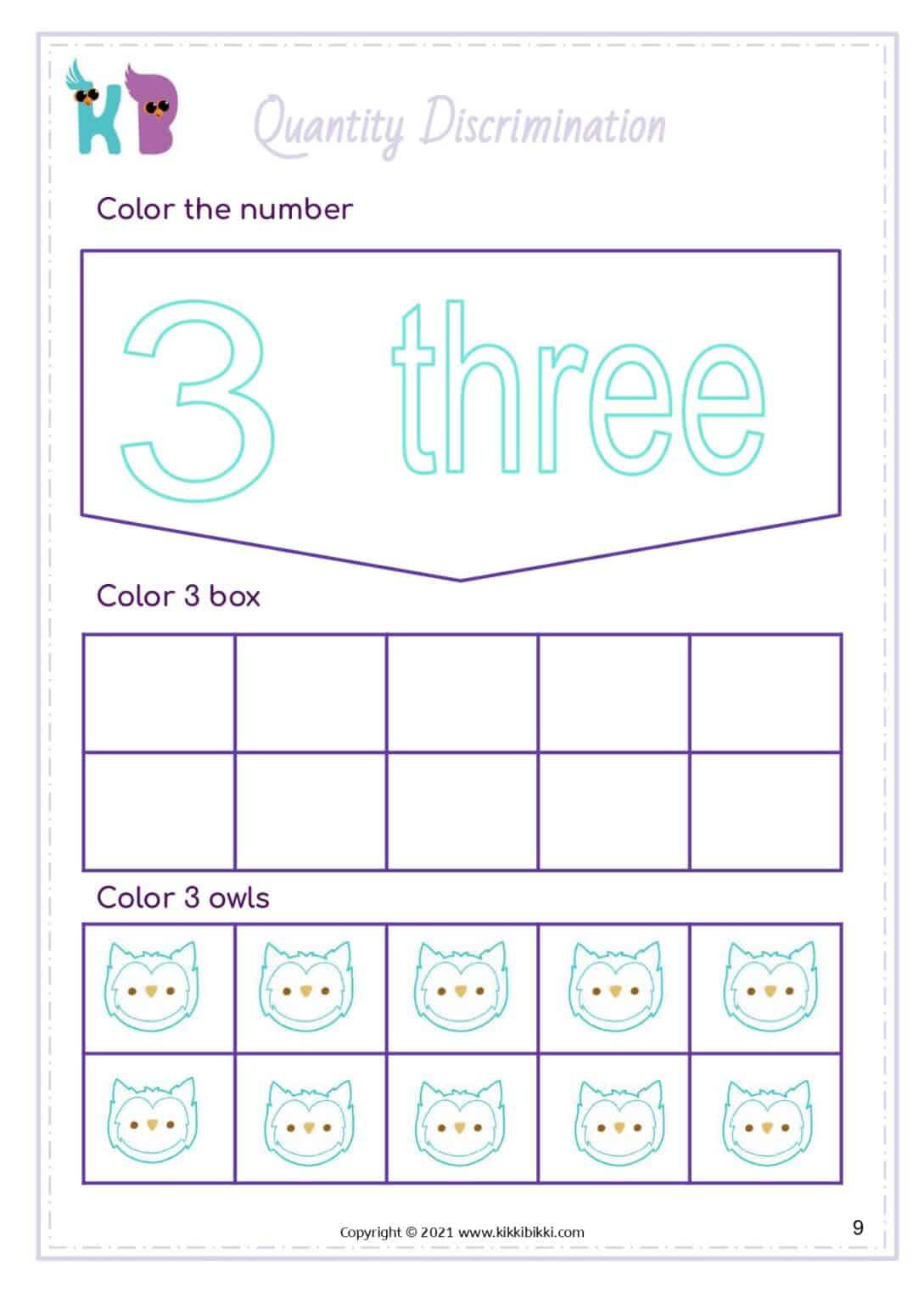 NUMBER SENSE WORKSHEETS for Numbers 1 to 10 - KikkiBikki