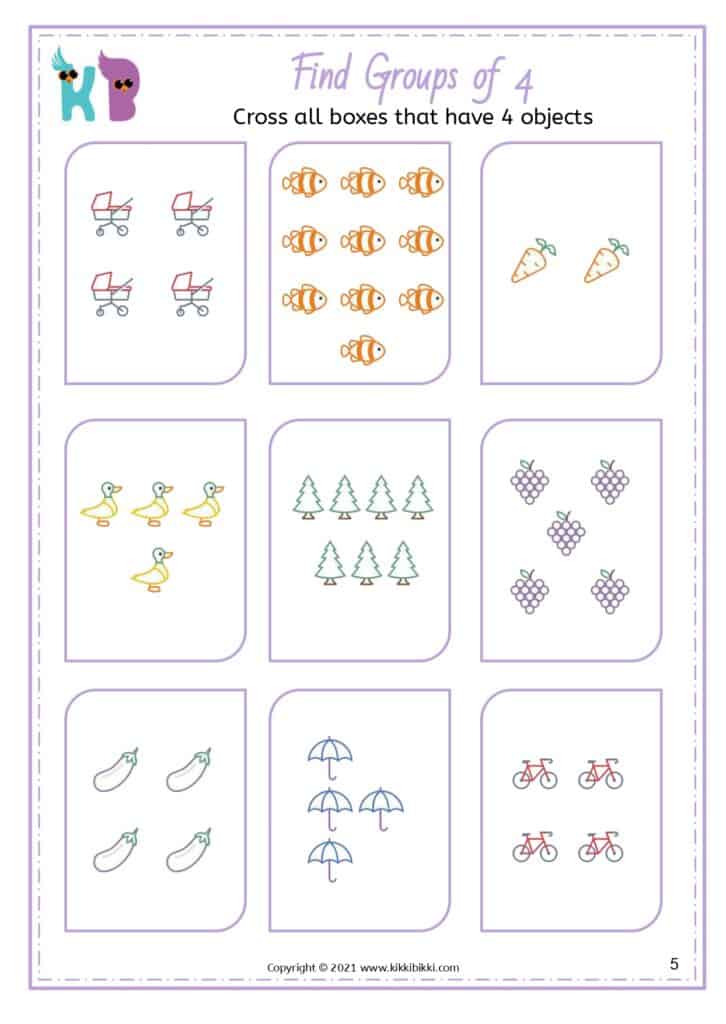 "Discover Grouping Numbers: Fun Worksheets for Kindergarten"
