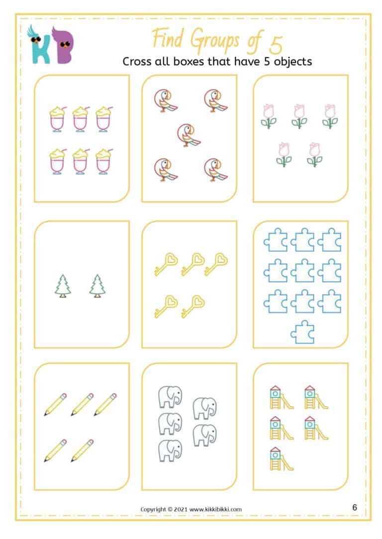 "Discover Grouping Numbers: Fun Worksheets for Kindergarten"