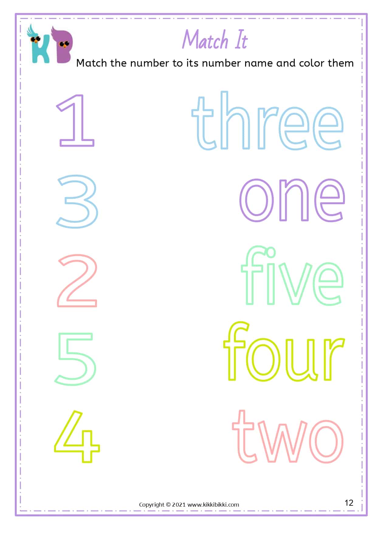 Number Names - Free Math Worksheets - KikkiBikki