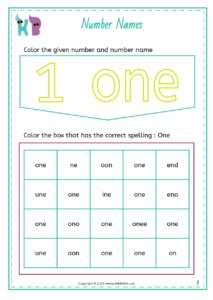 Number Names - Free Math Worksheets - KikkiBikki