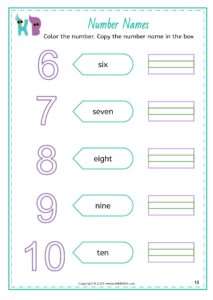 Number Names - Free Math Worksheets - KikkiBikki