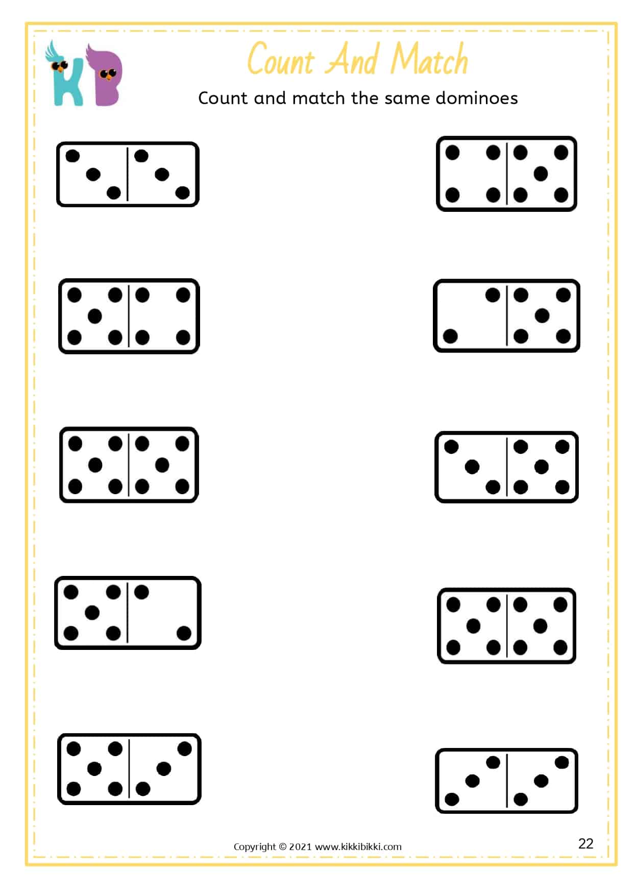 Simple COUNTING with Pictures Worksheets for Kids - KikkiBikki