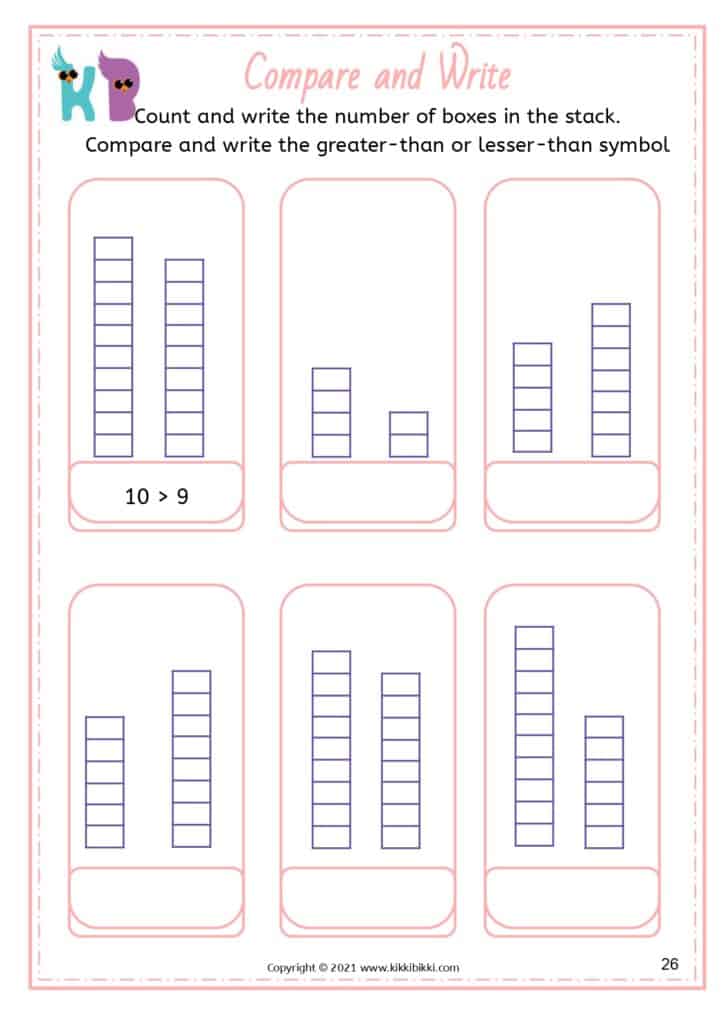 Math Adventures: Greater or Lesser Compare and Write