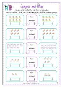 15+ FREE Equal or Not Equal WORKSHEETS - KikkiBikki