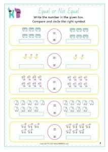 15+ FREE Equal or Not Equal WORKSHEETS - KikkiBikki