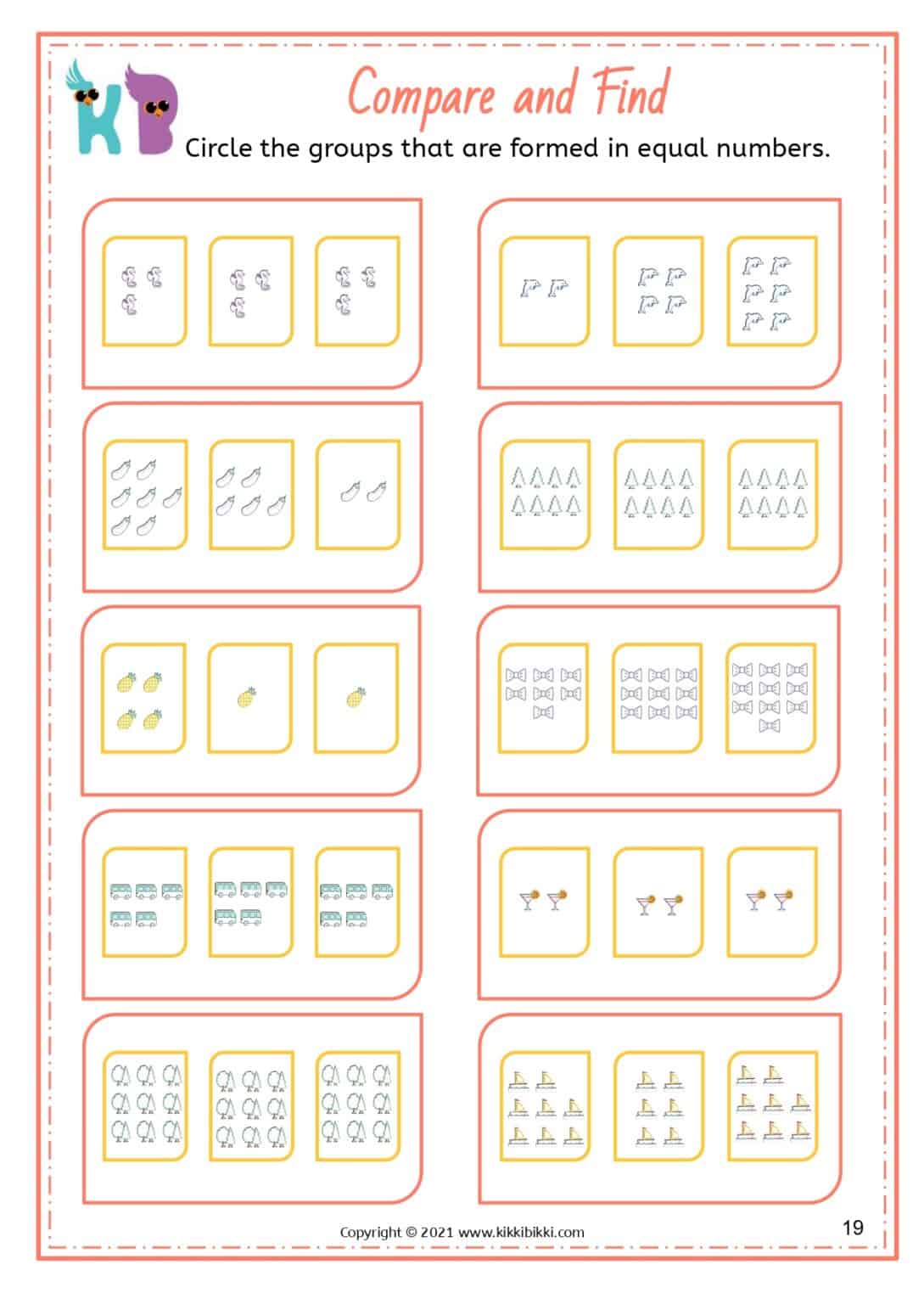 15+ FREE Equal or Not Equal WORKSHEETS - KikkiBikki