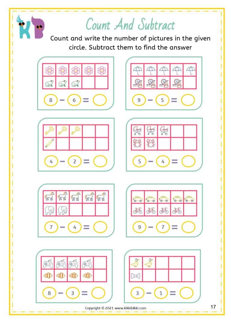 Mastering Subtraction: Free Printable Subtraction Up to 10