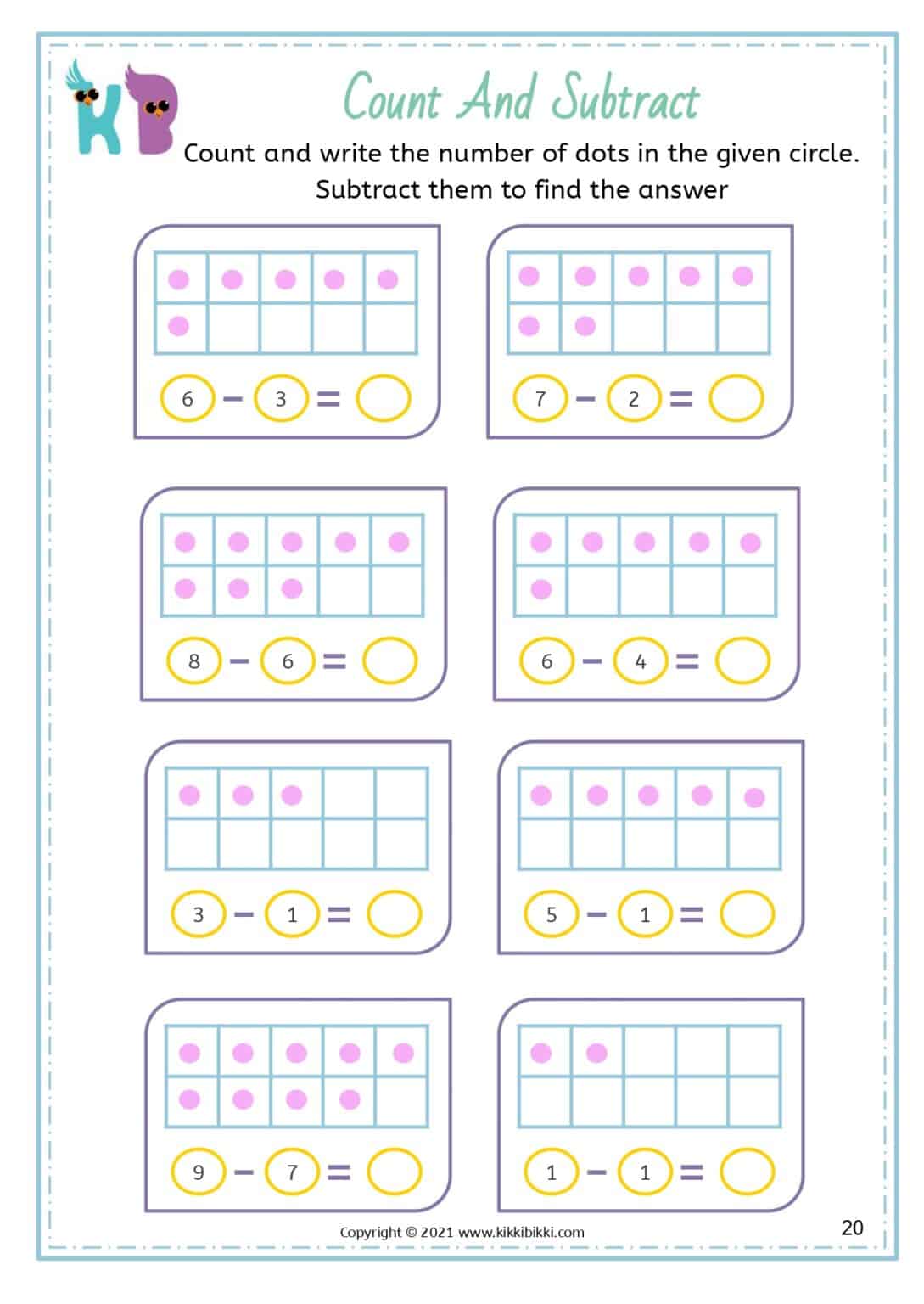 Mastering Subtraction: Free Printable Subtraction Up to 10