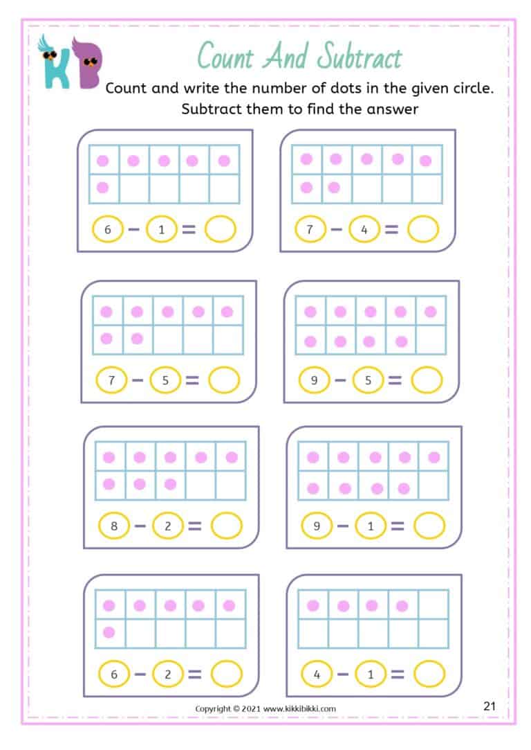 Mastering Subtraction: Free Printable Subtraction Up to 10