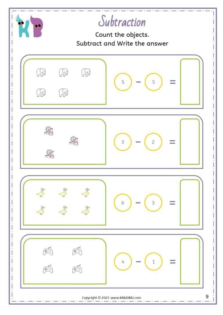 "Mastering Subtraction Up to 10: 'Subtract and Write' Worksheets"