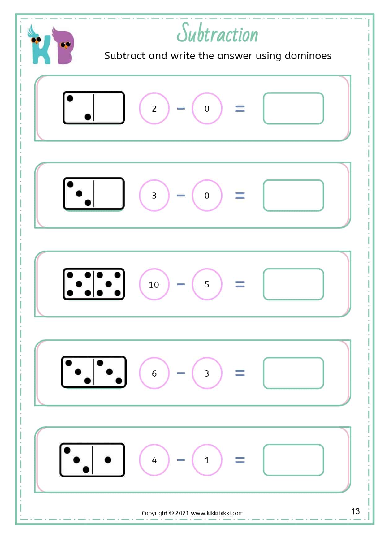 "Mastering Subtraction Up to 10: 'Subtract and Write' Worksheets"