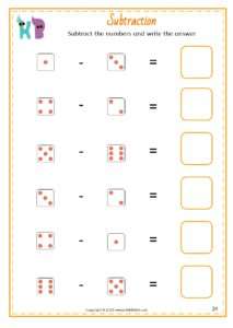 25+ SUBTRACTION Worksheets for Kindergarteners - KikkiBikki