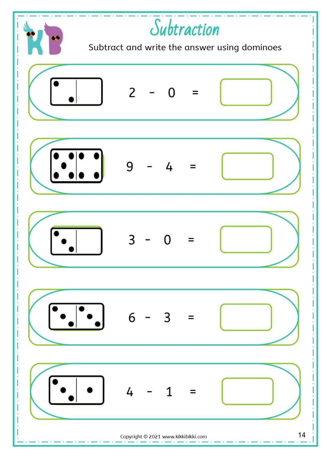 25+ SUBTRACTION Worksheets for Kindergarteners - KikkiBikki