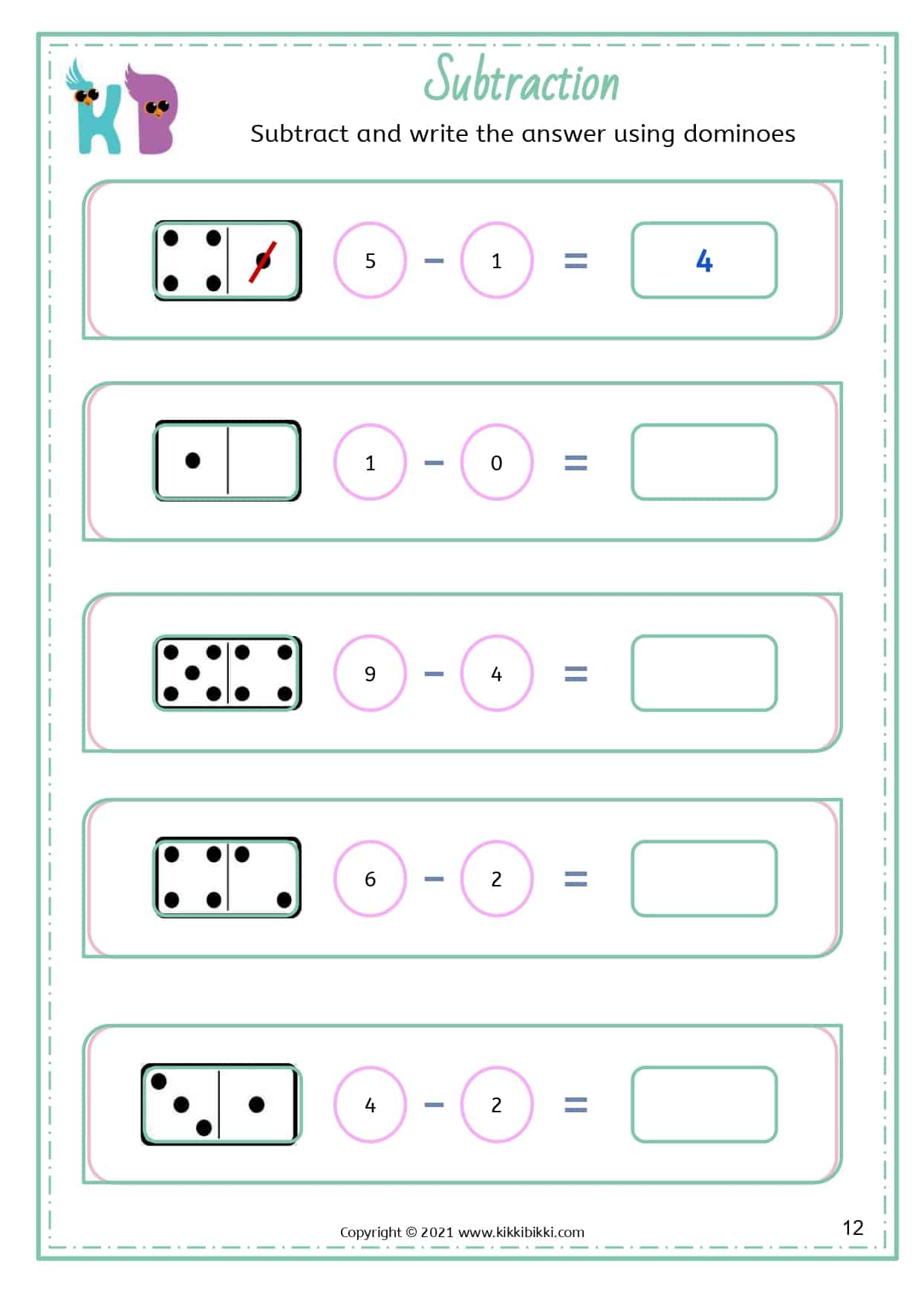 "Mastering Subtraction Up to 10: 'Subtract and Write' Worksheets"