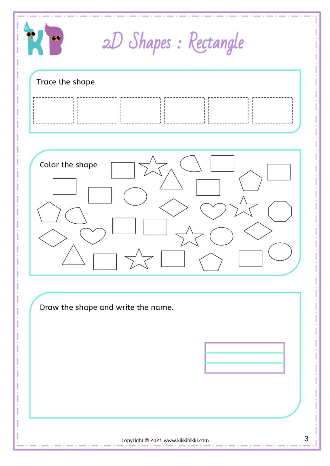 Shapes Adventure: Introduction to 2D Shapes Worksheet for Kids