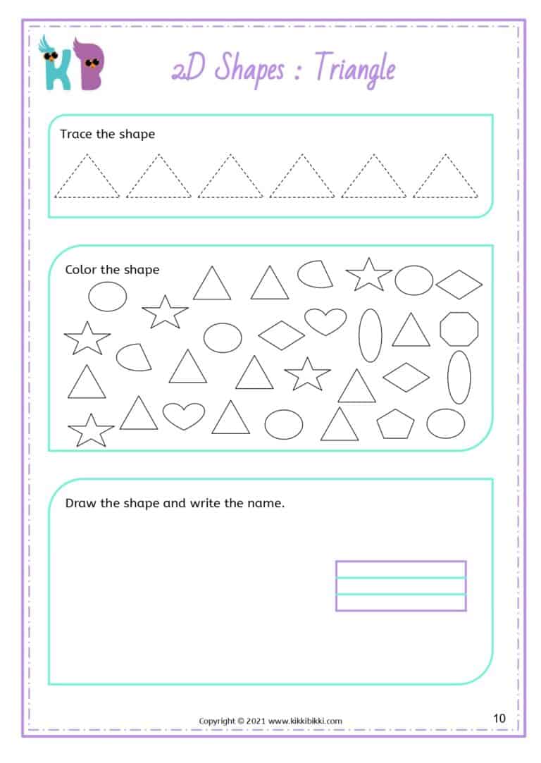 FUN WITH SHAPES : Math Worksheets for Kids - KikkiBikki