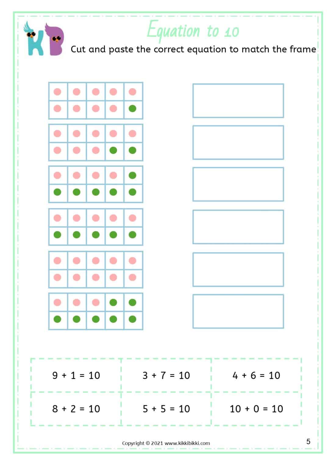 Balancing Equations Worksheet - KikkiBikki - Kindergartener Math