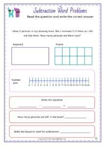 15+ Free Math Word Problem Subtraction Worksheets - KikkiBikki