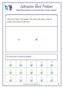 15+ Free Math Word Problem Subtraction Worksheets - KikkiBikki