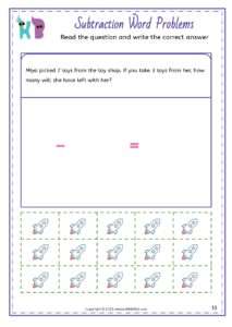 15+ Free Math Word Problem Subtraction Worksheets - KikkiBikki