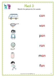 CVC -an Word Family - Free Phonics Printable