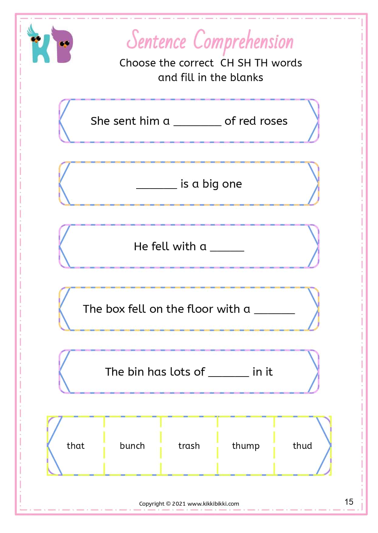 Digraphs Worksheet - Free Phonics Printable - KikkiBikki