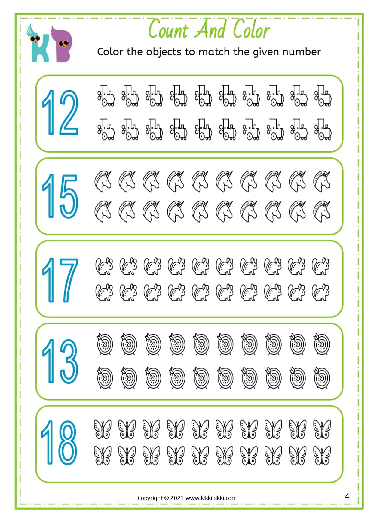 COUNTING NUMBERS WORKSHEETS - Free Math Printable