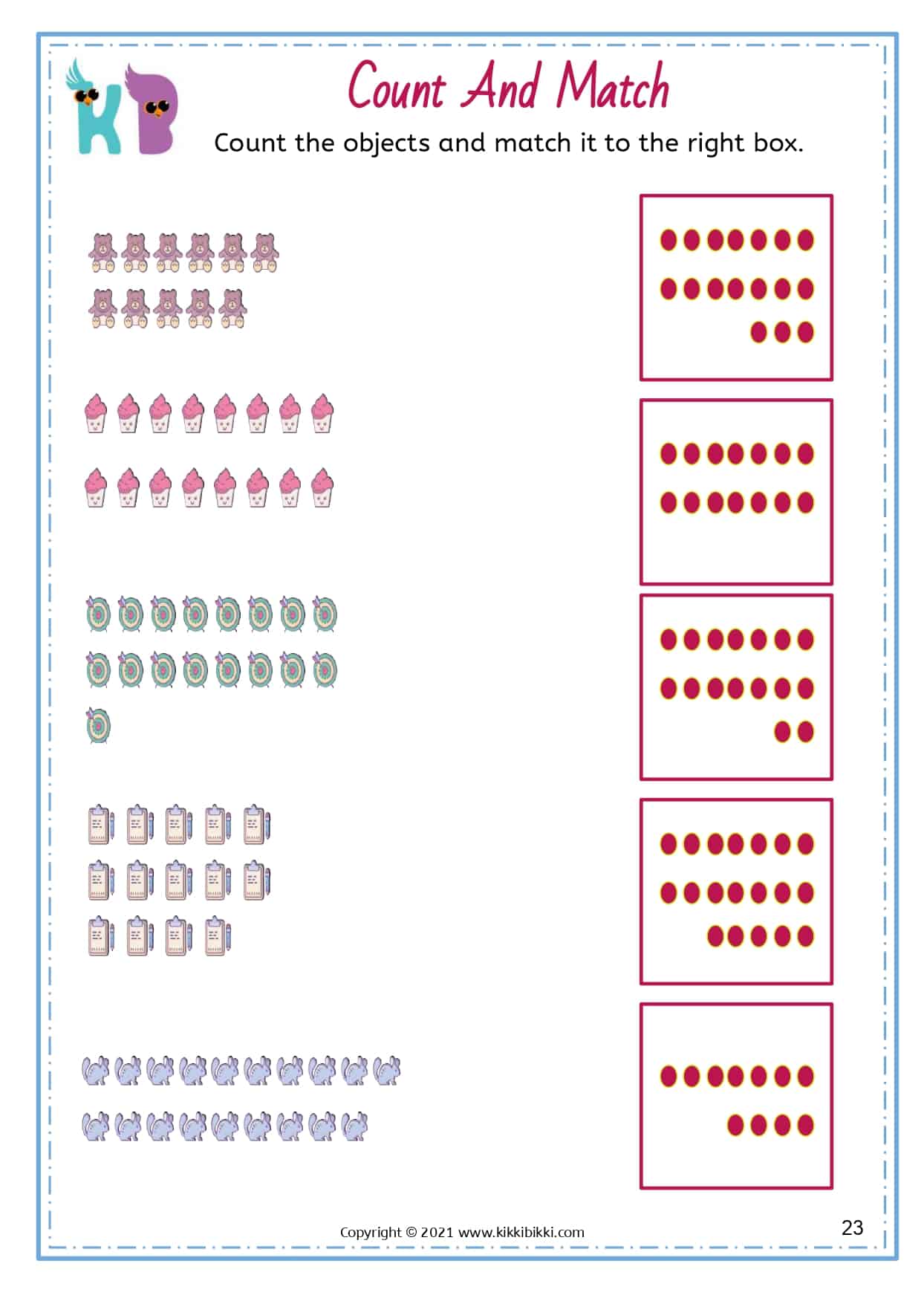 COUNTING NUMBERS WORKSHEETS - Free Math Printable