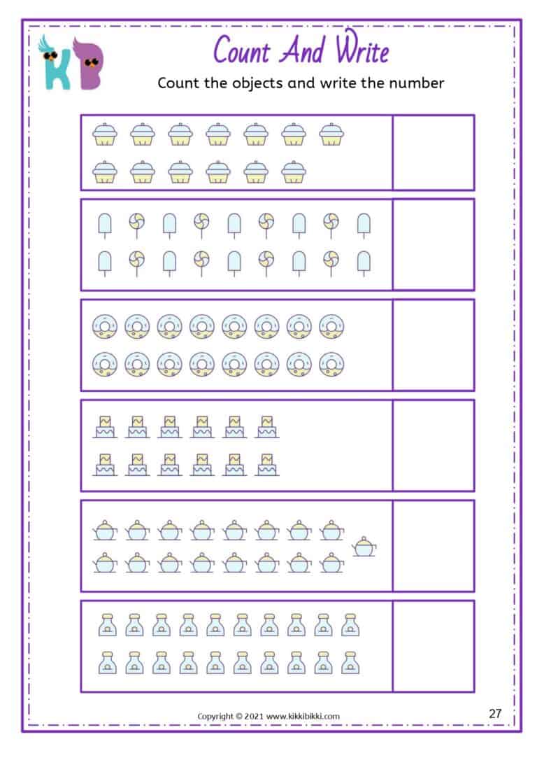 COUNTING NUMBERS WORKSHEETS - Free Math Printable