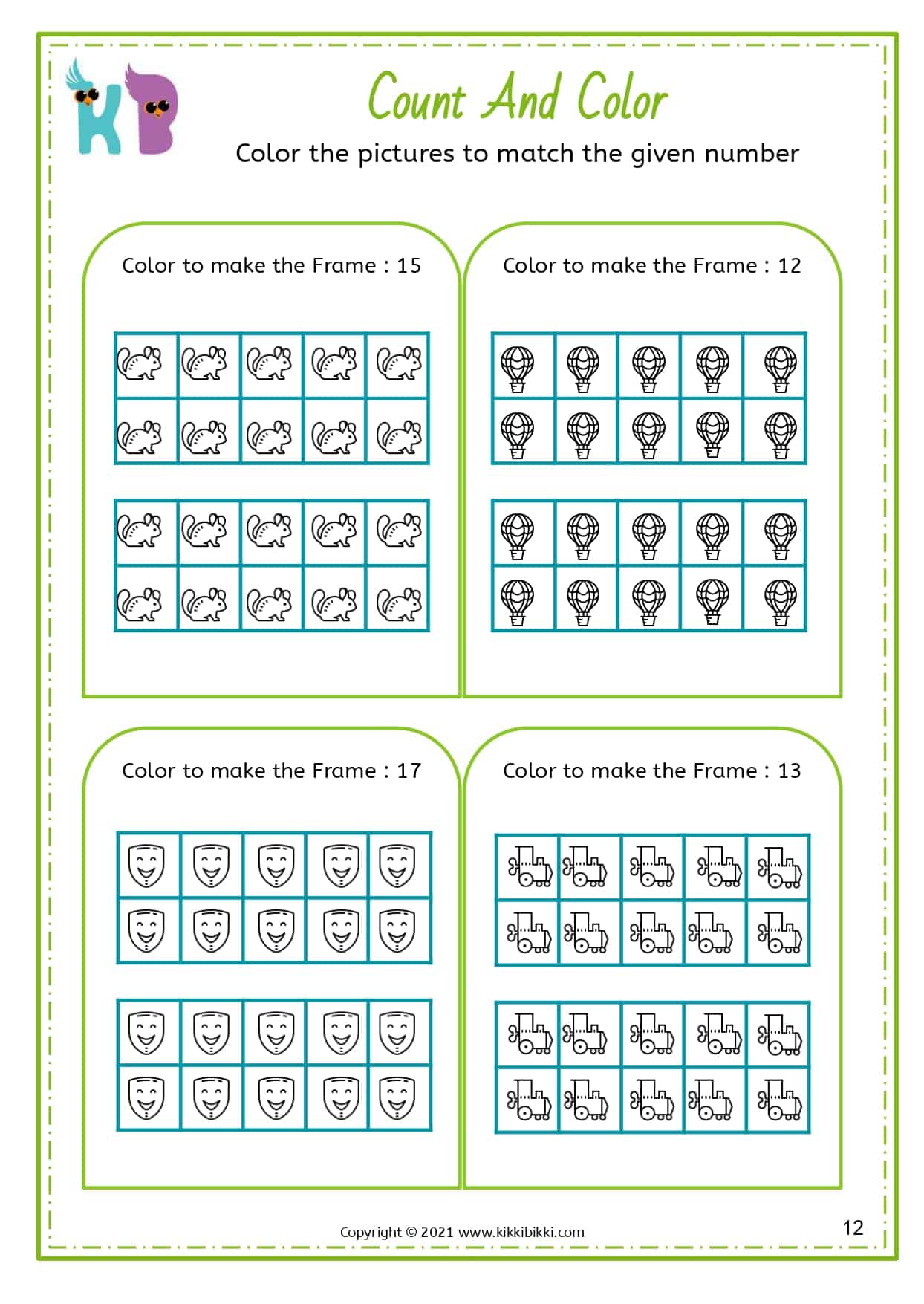 COUNTING NUMBERS WORKSHEETS - Free Math Printable