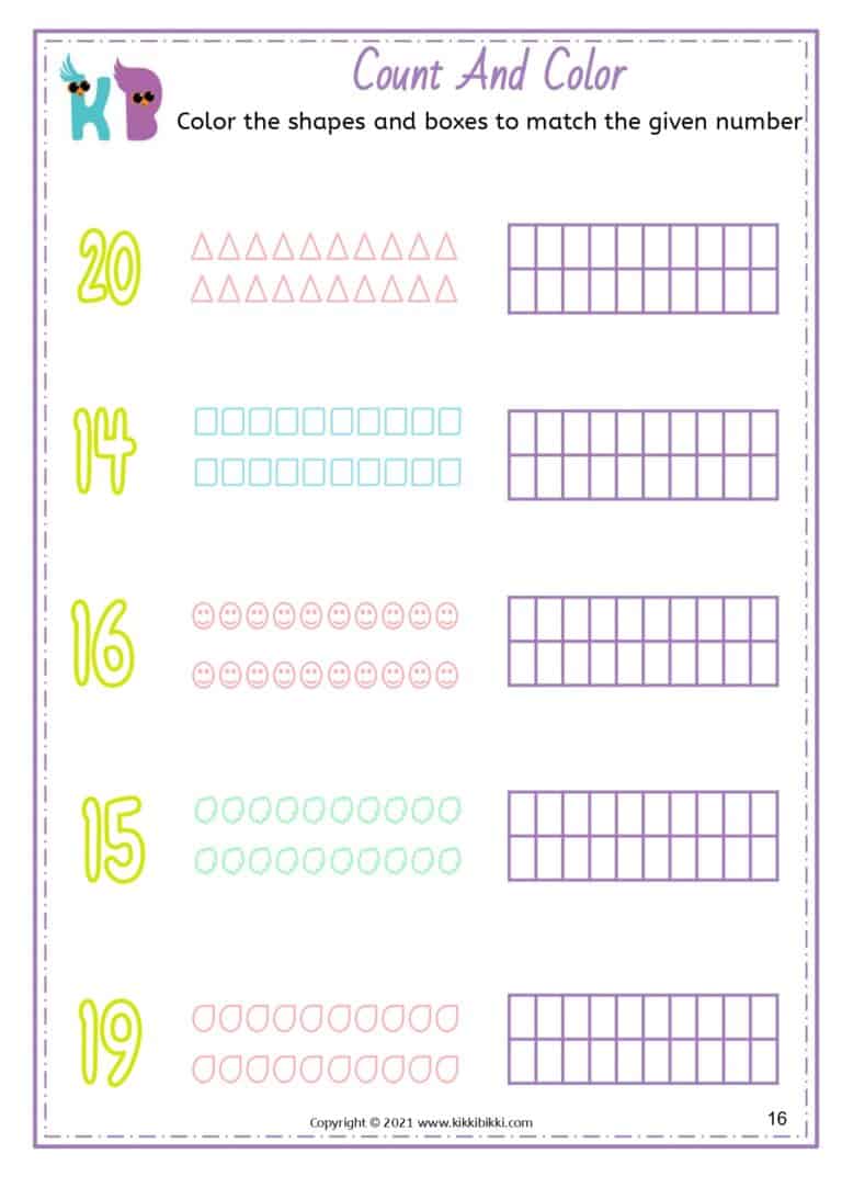 COUNTING NUMBERS WORKSHEETS - Free Math Printable